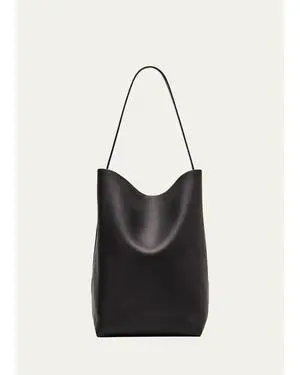 THE ROW Park North-south Leather Tote Bag - Black