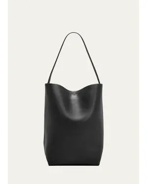 THE ROW Park North-south Leather Tote Bag - Black