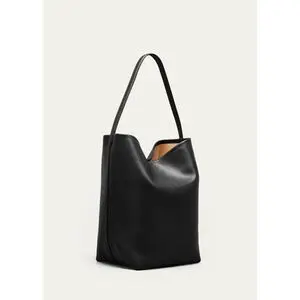 THE ROW Park North-south Leather Tote Bag - Black