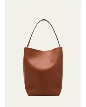 THE ROW Park North-south Leather Tote Bag - Black