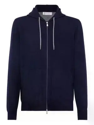 Brunello Cucinelli Cashmere Zip Hoodie - Blue