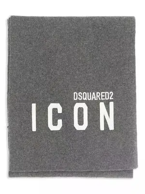 Dsquared2 Embroidered-logo Ribbed-knit Scarf