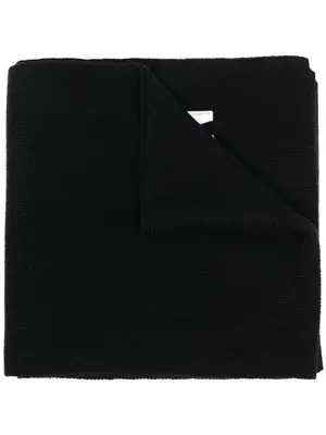 Dsquared2 Embroidered-logo Ribbed-knit Scarf - Black