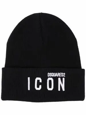 Dsquared2 Embroidered-logo Ribbed-knit Scarf