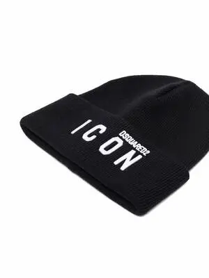Dsquared2 Embroidered-logo Ribbed-knit Scarf