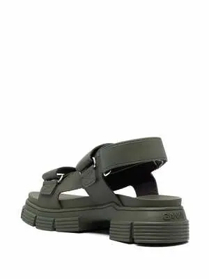 GANNI Logo Patch Touch-strap Sandals