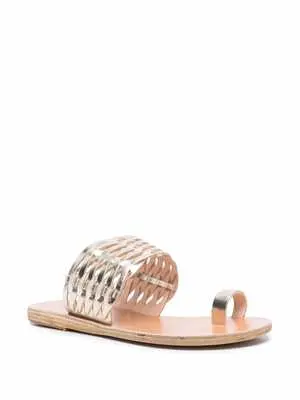 ANCIENT GREEK SANDALS Metallic Leather Mules