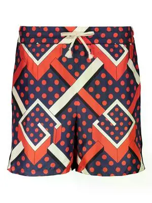 Gucci G Dot Labyrinth-print Shorts - Blue