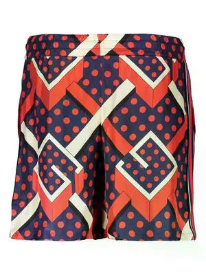 Gucci G Dot Labyrinth-print Shorts - Blue