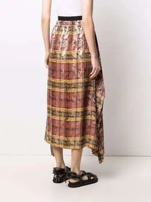 Palm Angels Palm Leaf Check Pattern Skirt