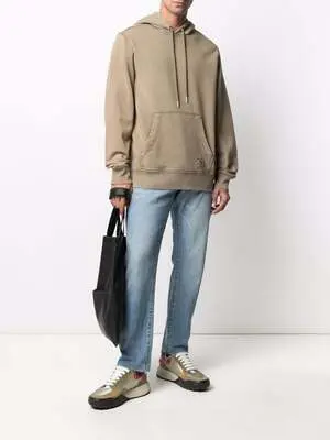 DIESEL® Logo Patch Garment-dyed Hoodie