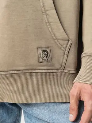 DIESEL® Logo Patch Garment-dyed Hoodie