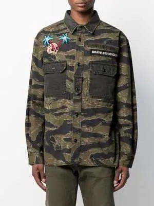 DIESEL® Camouflage Embroidered-patch Shirt