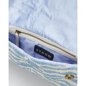 Staud Tommy Two-tone Beaded Shoulder Bag - Blue/white