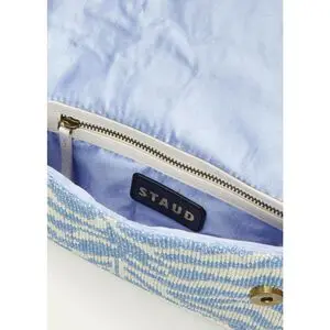 Staud Tommy Two-tone Beaded Shoulder Bag - Blue/white