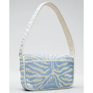 Staud Tommy Two-tone Beaded Shoulder Bag - Blue/white