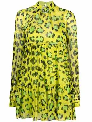 Philipp Plein Leopard-print Silk Mini Dress