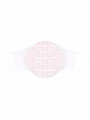 Balmain Logo Intarsia Knitted Cotton Face Mask