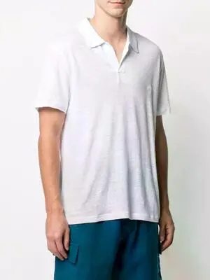 Vilebrequin Open-collar Linen Polo Shirt - White