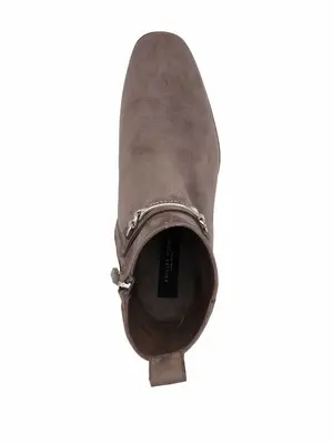 Philipp Plein Nabuk Leather Ankle Boots