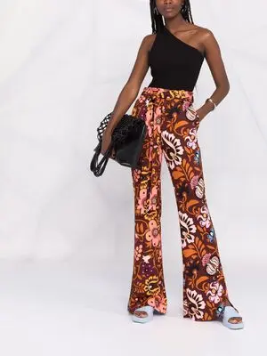 La DoubleJ Floral Flared Trousers