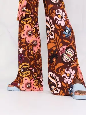 La DoubleJ Floral Flared Trousers