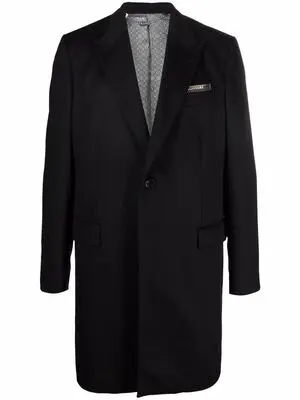 BILLIONAIRE Logo Single-breasted Cashmere Coat