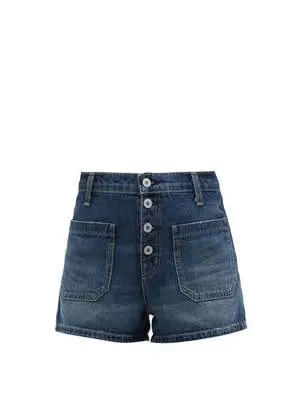 NILI LOTAN Nili Lotan - Mollie High-rise Denim Shorts - Womens - Denim Denim