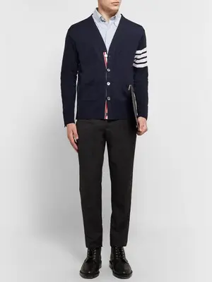 Thom Browne Striped Wool Cardigan - Blue