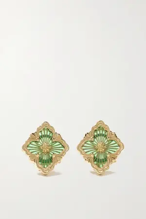 Buccellati Opera Tulle 18-karat Enamel Stud Earrings - Green