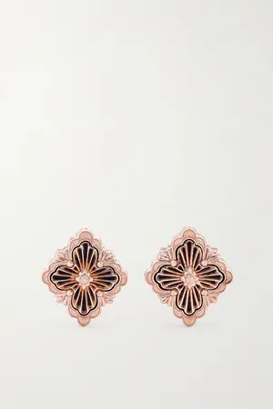 Buccellati Opera Tulle 18-karat Enamel Stud Earrings