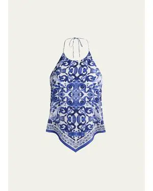 Alice + Olivia Frenchie Handkerchief Halter Top - Solstice