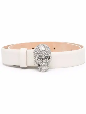 Philipp Plein Embellished Skull Belt - Neutrals