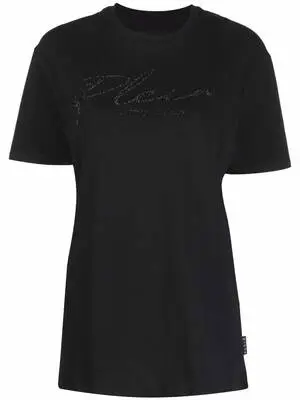 Philipp Plein Embellished Cotton T-shirt - Black