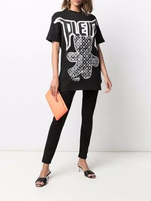 Philipp Plein Ribbed-panel Biker Leggings - Black