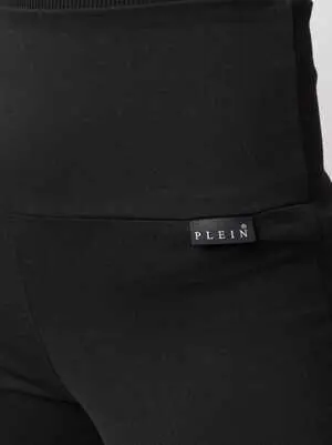 Philipp Plein Ribbed-panel Biker Leggings - Black