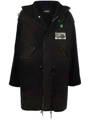 Raf Simons Photograph-Print Parka Coat In Black - 63% Off