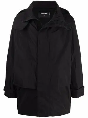 Dsquared2 Logo-print Hooded Mid-length Coat