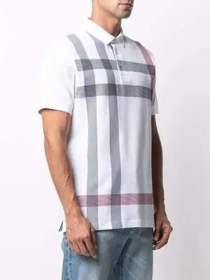 Barbour Checked Cotton Polo Shirt - White