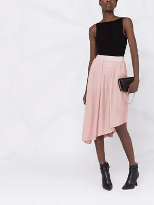 Givenchy Asymmetric Pleated Midi Skirt - Pink