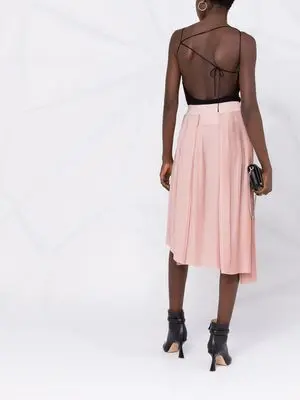 Givenchy Asymmetric Pleated Midi Skirt - Pink