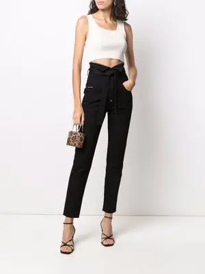 Philipp Plein Signature Wool Cropped Top - Neutrals