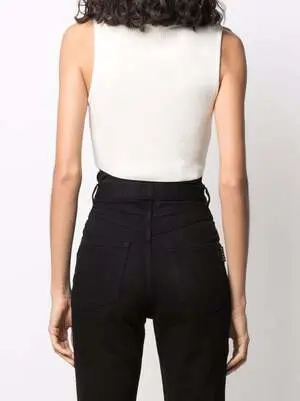 Philipp Plein Signature Wool Cropped Top - Neutrals