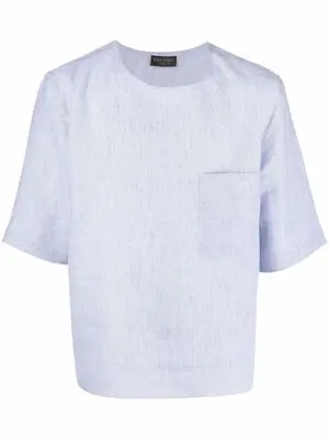 DELL'OGLIO Short-sleeve Linen T-shirt - Blue
