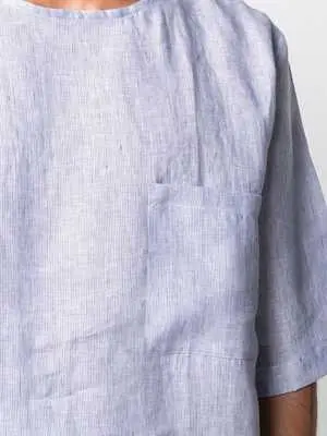 DELL'OGLIO Short-sleeve Linen T-shirt - Blue