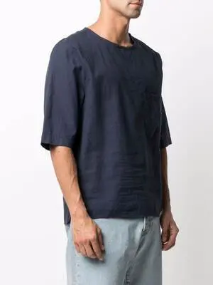DELL'OGLIO Short-sleeve Linen T-shirt - Blue