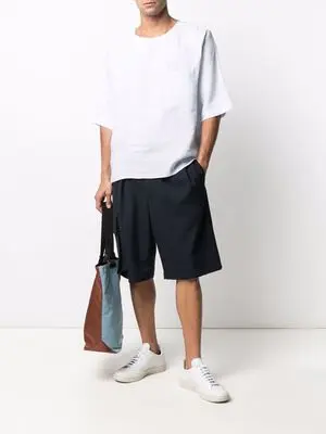 DELL'OGLIO Short-sleeve Linen T-shirt - Blue