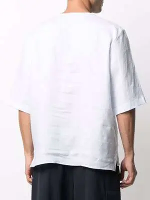 DELL'OGLIO Short-sleeve Linen T-shirt - Blue