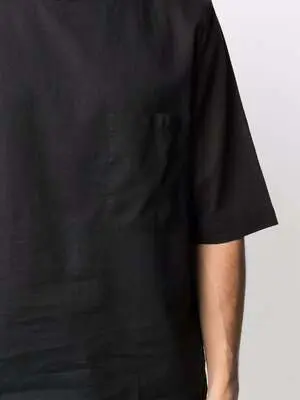 DELL'OGLIO Short-sleeve Linen T-shirt - Black