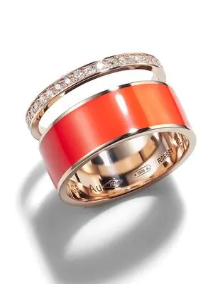 REPOSSI 18kt Rose Gold Diamond Ring - Pink
